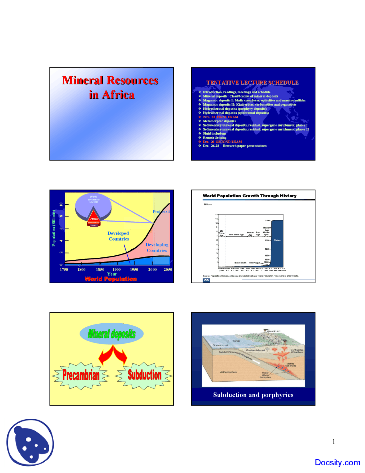 Mineral Resources In Africa Mineral Deposits Lecture Slides Docsity