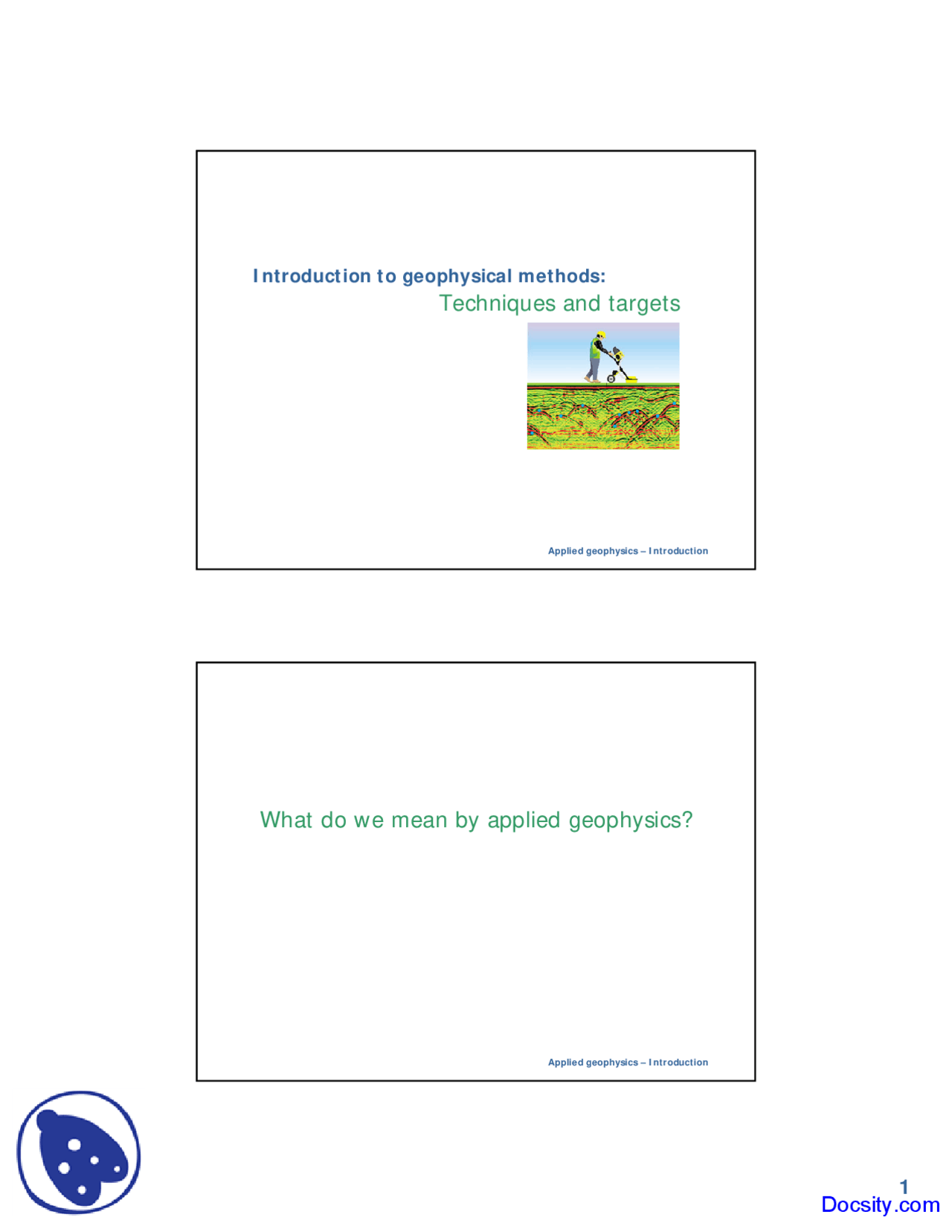 Techniques And Targets Seismology Lecture Slides Docsity