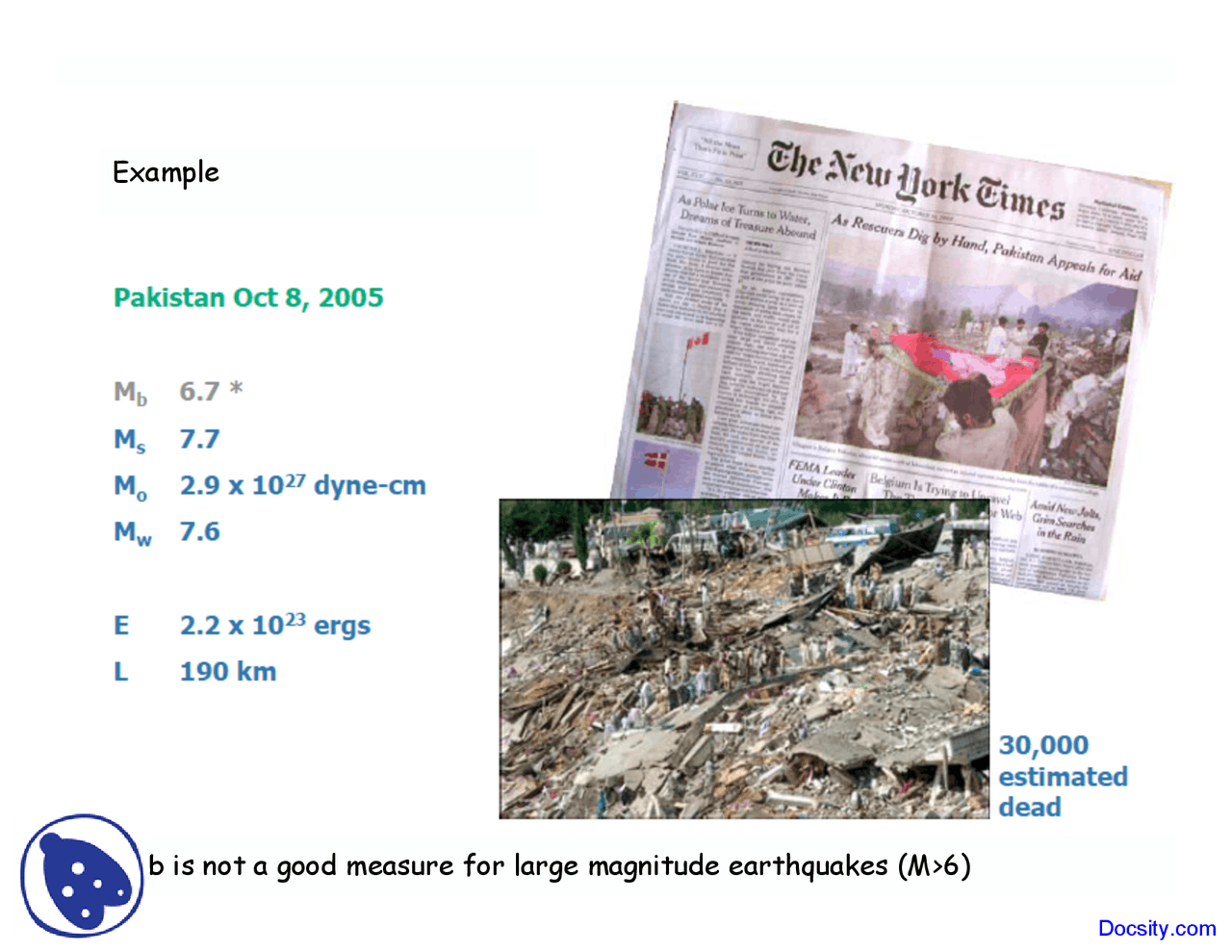 Large Magnitude Seismology Lecture Slides Docsity