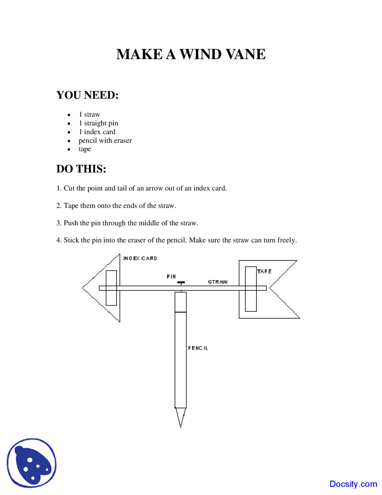 Make A Wind Vane Mineral Deposits Lecture Notes Docsity