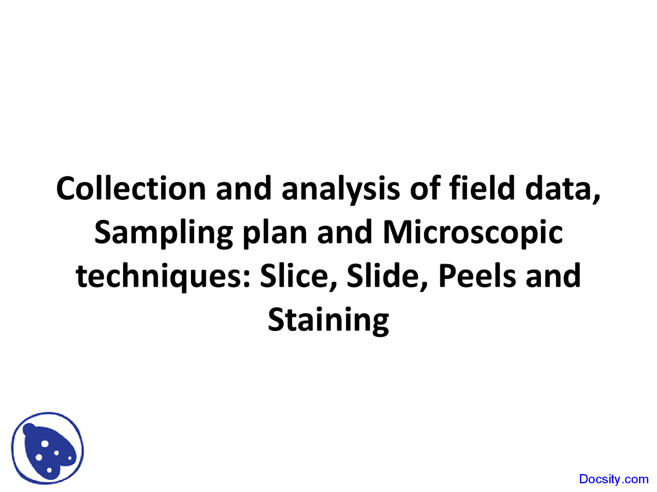 Sampling Plan Sedimentology Lecture Slides Slides Geology Docsity