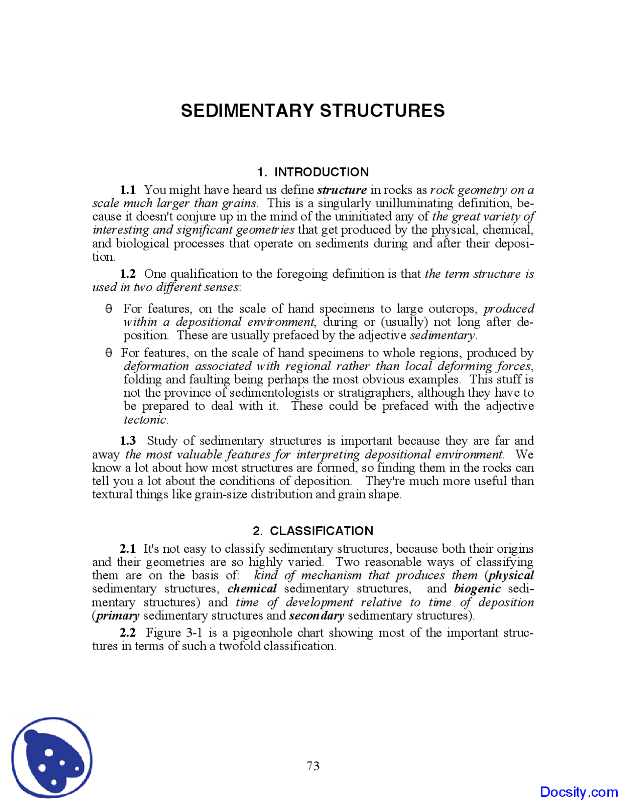 Depositional Environment Sedimentology Lecture Notes Docsity