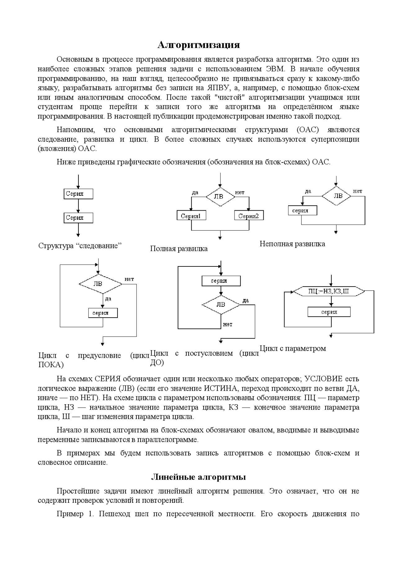 Алгоритмизация конспект Программирование Docsity
