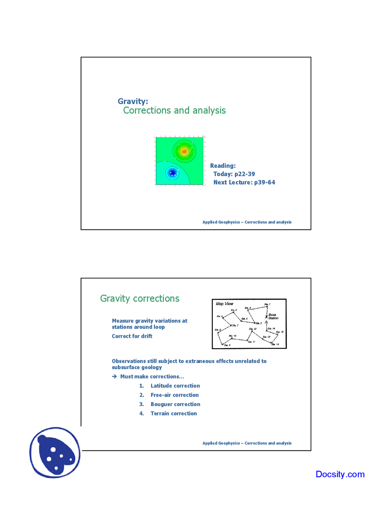 Corrections And Analysis Seismology Lecture Slides Docsity