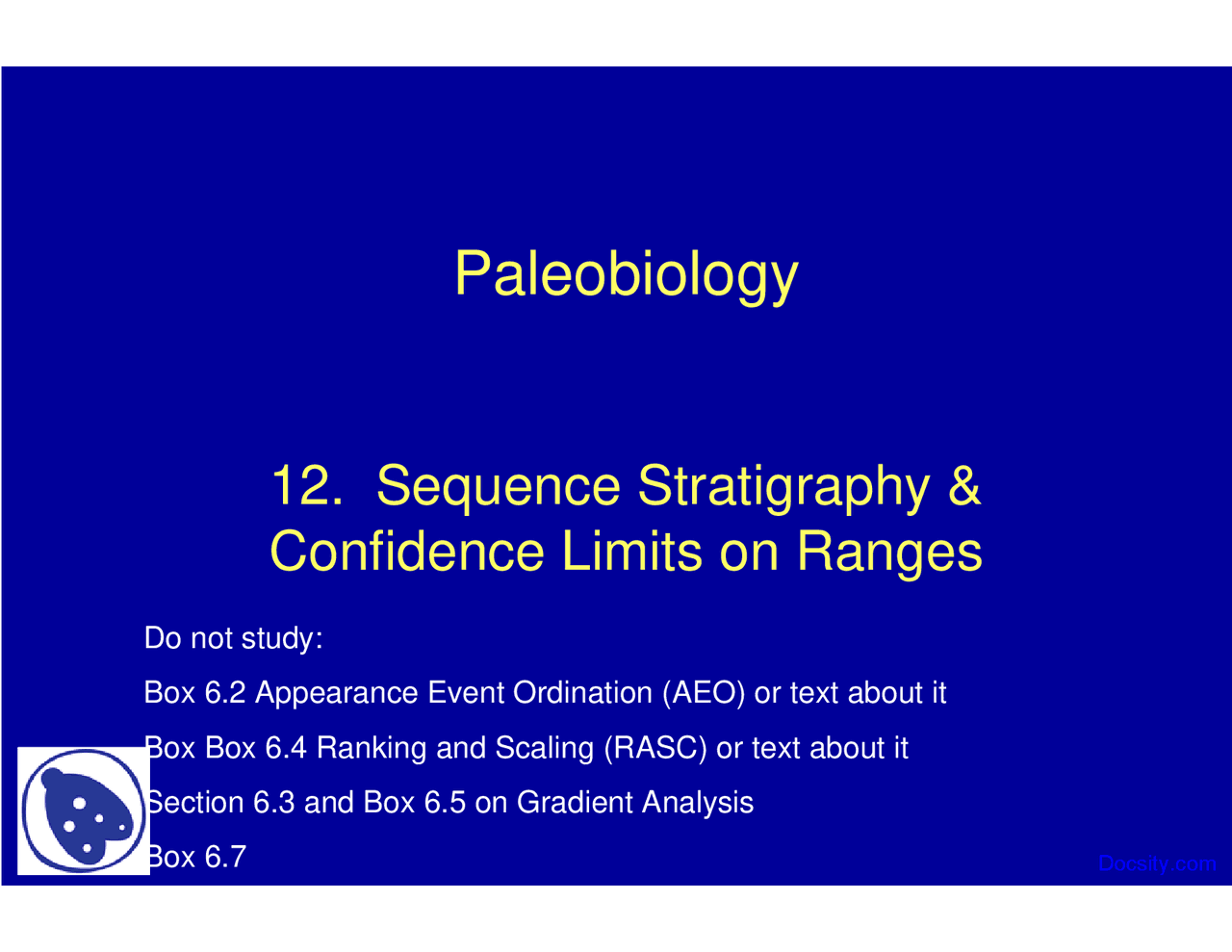 Sequence Stratigraphy Paleontology Lecture Slides Docsity