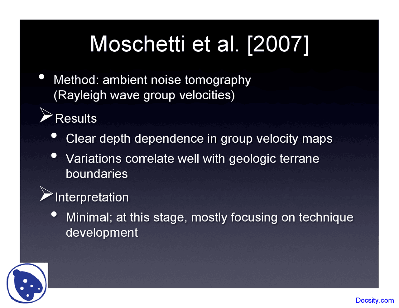 Moschetti Seismology Lecture Slides Slides Geology Docsity