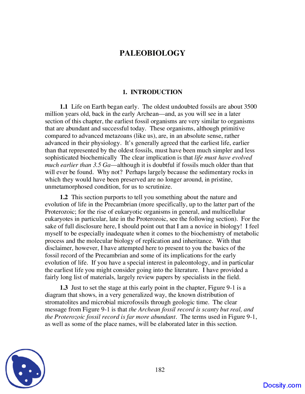 Precambrian Sedimentology Lecture Notes Docsity