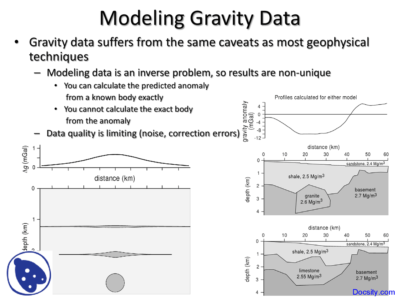 Modeling Gravity Data Seismology Lecture Slides Docsity