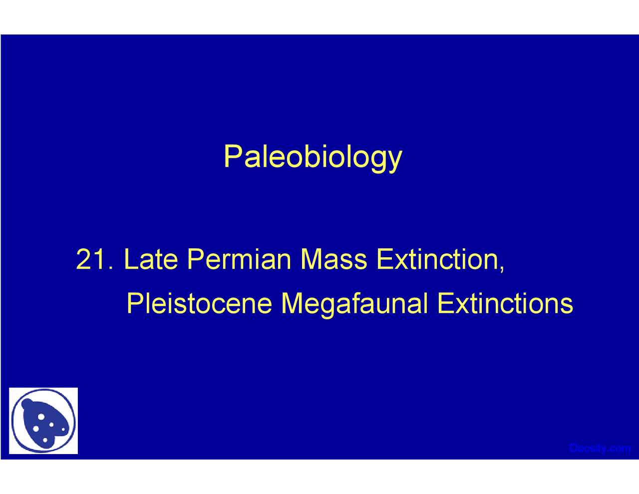 Late Permian Mass Paleontology Lecture Slides Docsity
