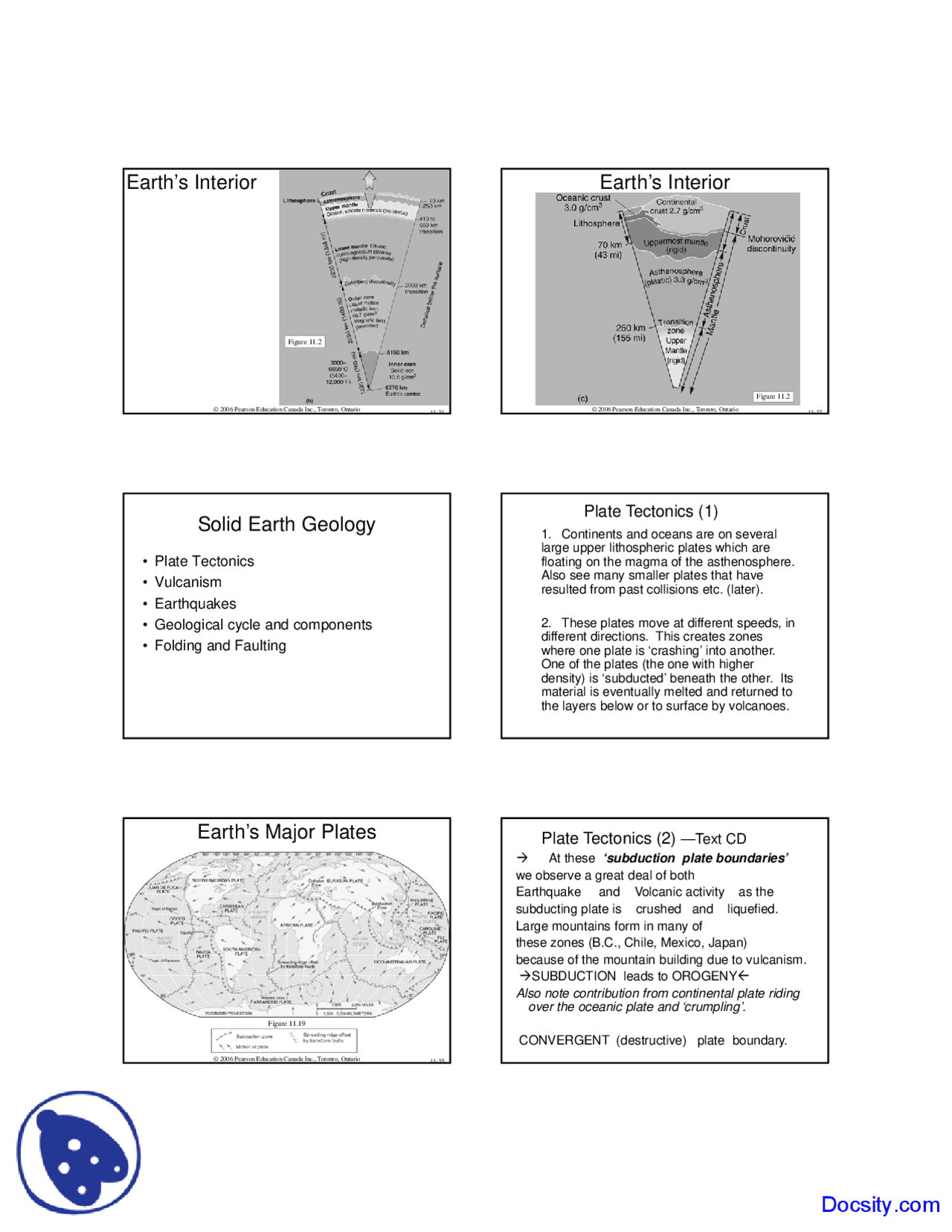 Earth’s Interior - Geography - Lecture Slides - Docsity