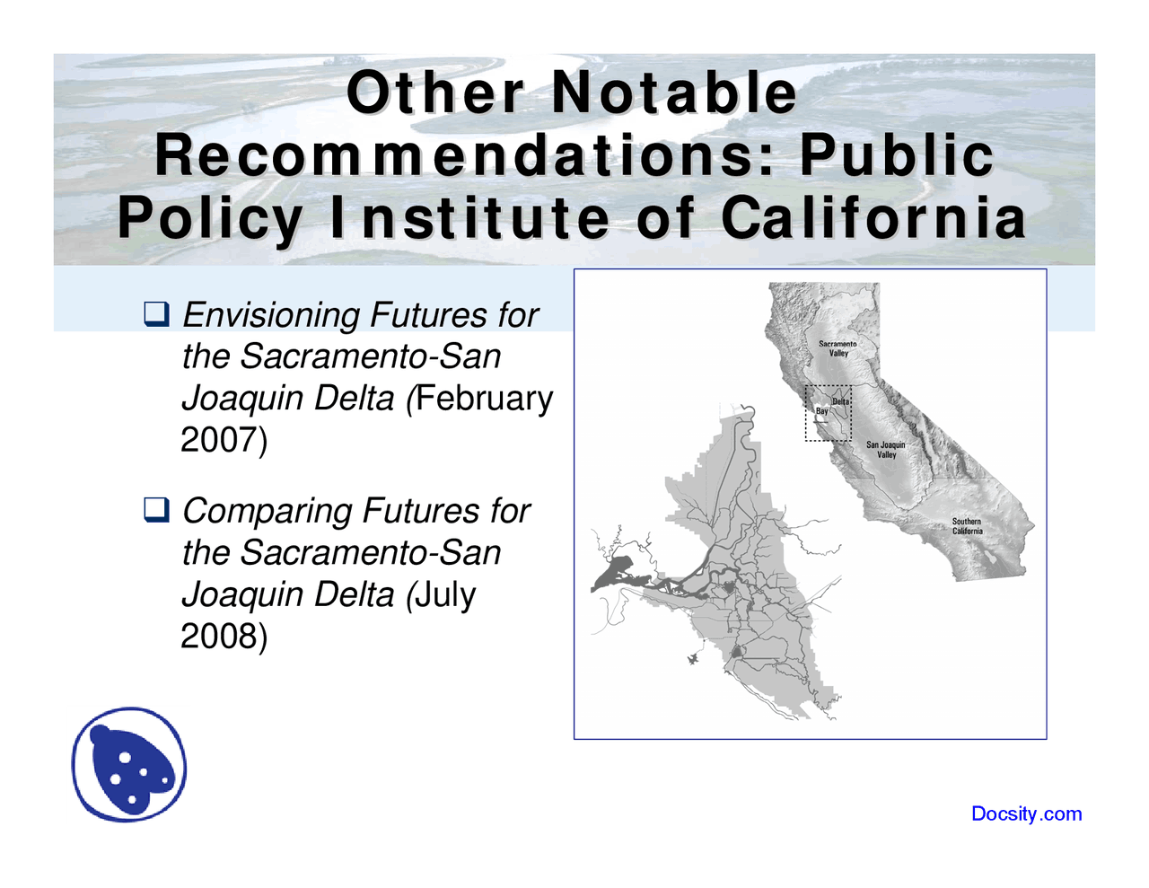 Recommendations Water Management Lecture Slide Docsity