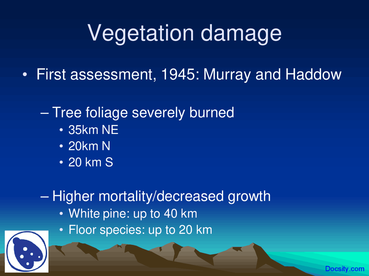 Vegetation damage - Engineering Geology - Lecture Slides - Docsity