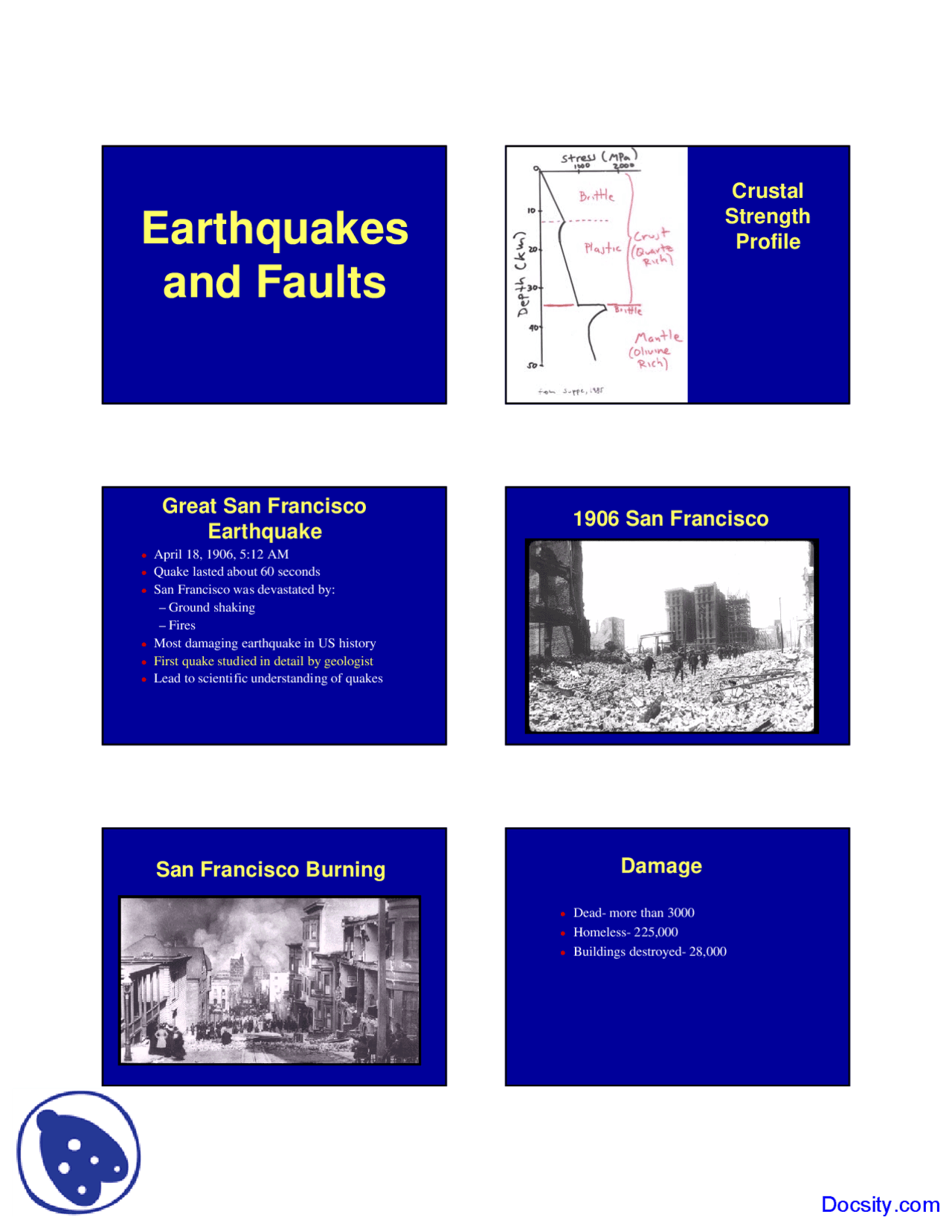 Earthquakes Structural Geology Lecture Slides Docsity