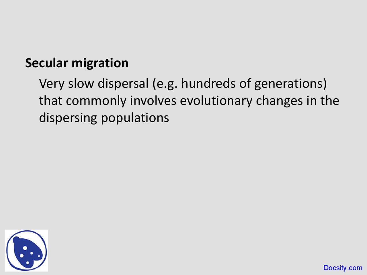 Secular Migration - Geography - Lecture Slides - Docsity