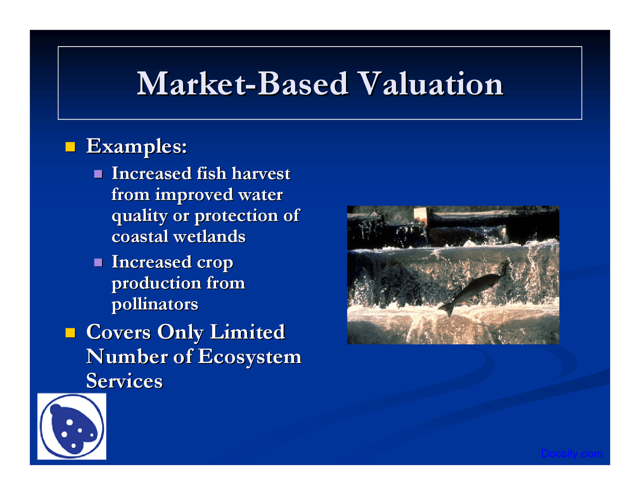Market Based Valuation - Water Management - Lecture Slide - Docsity