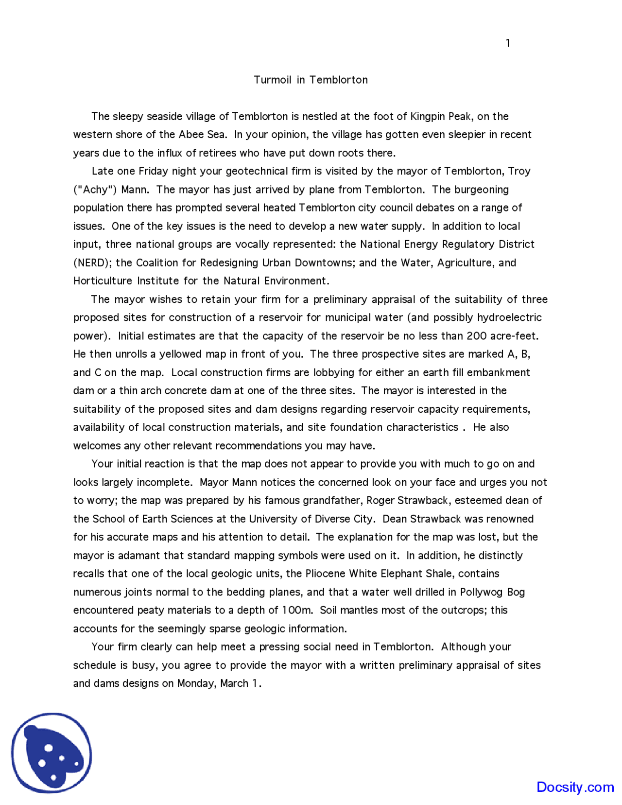 Turmoil Engineering Geology Lecture Notes Docsity