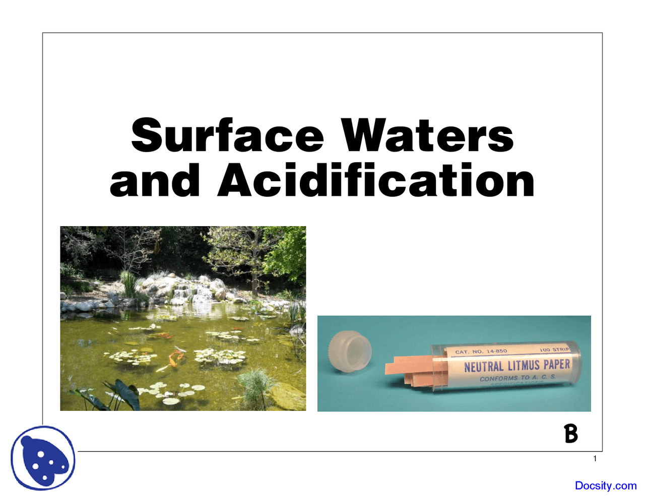Surface Waters Water Management Lecture Slide Docsity