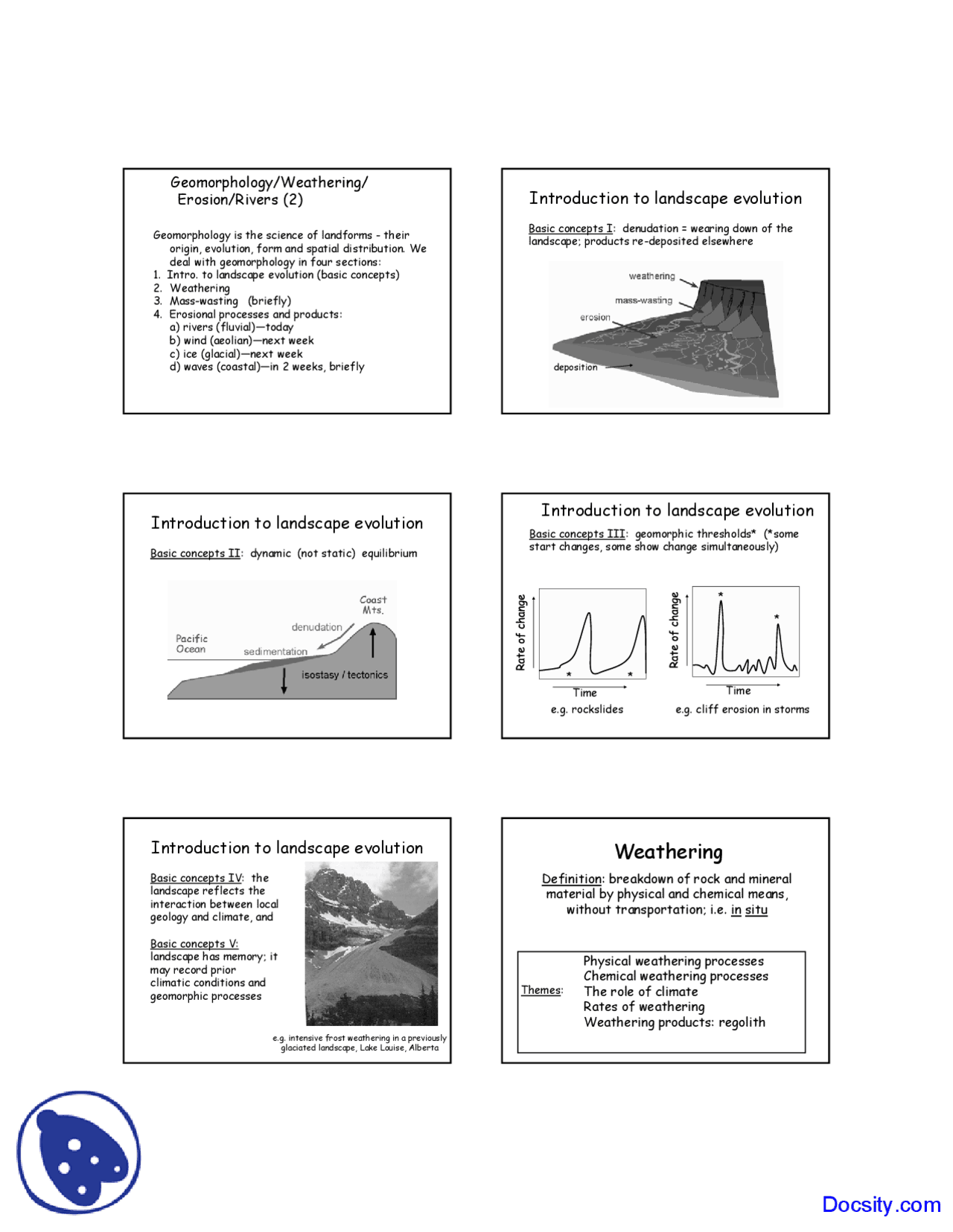 Geomorphology Geography Lecture Slides Docsity