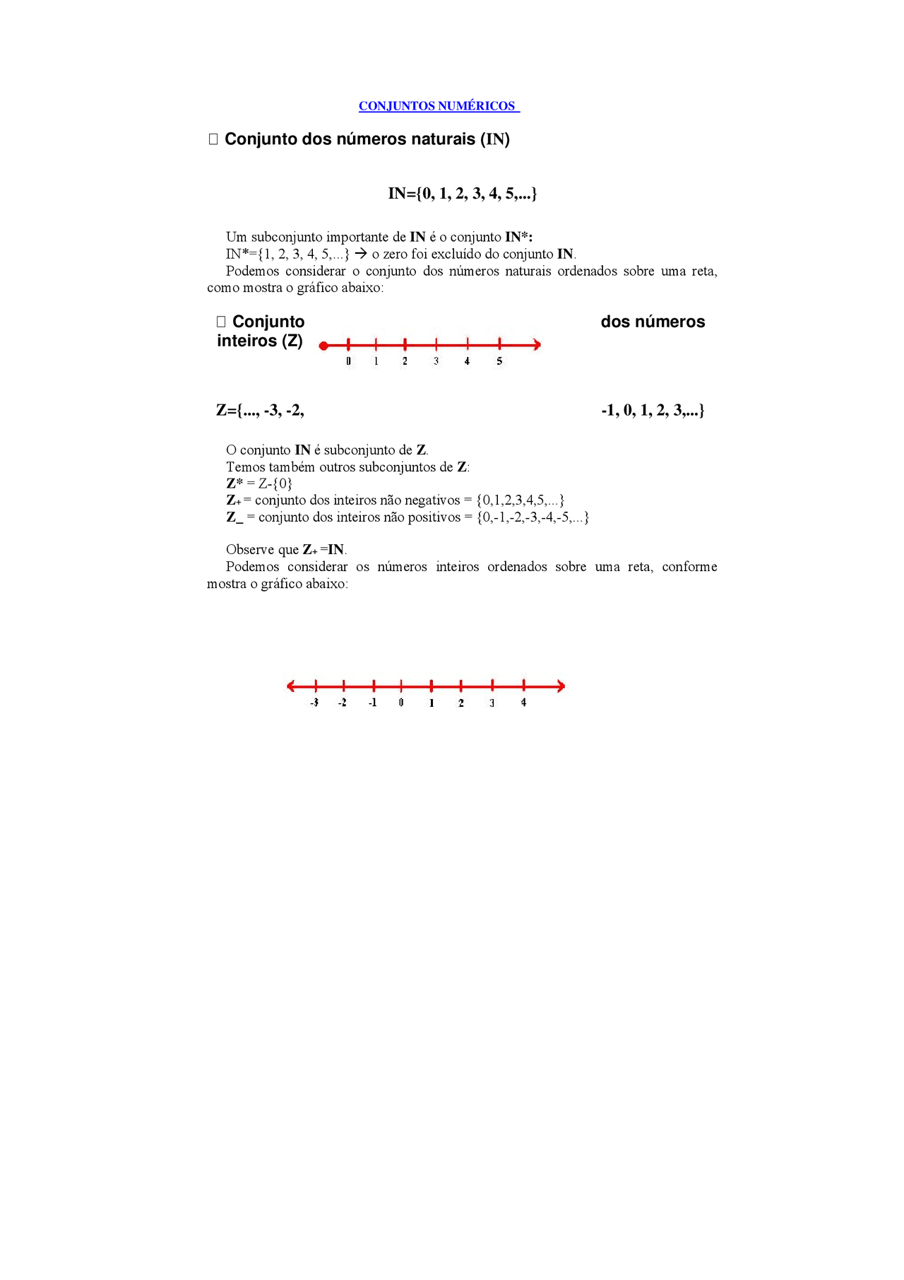 Conjuntos Numéricos Apostilas Matemática Docsity