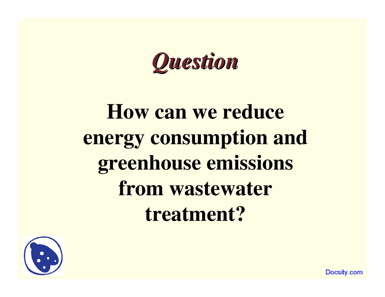 Energy Consumption Water Management Lecture Slide Docsity