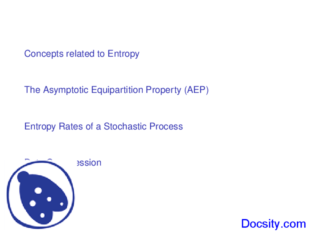 Concepts Related to Entropy - Water Management - Lecture Slide - Docsity
