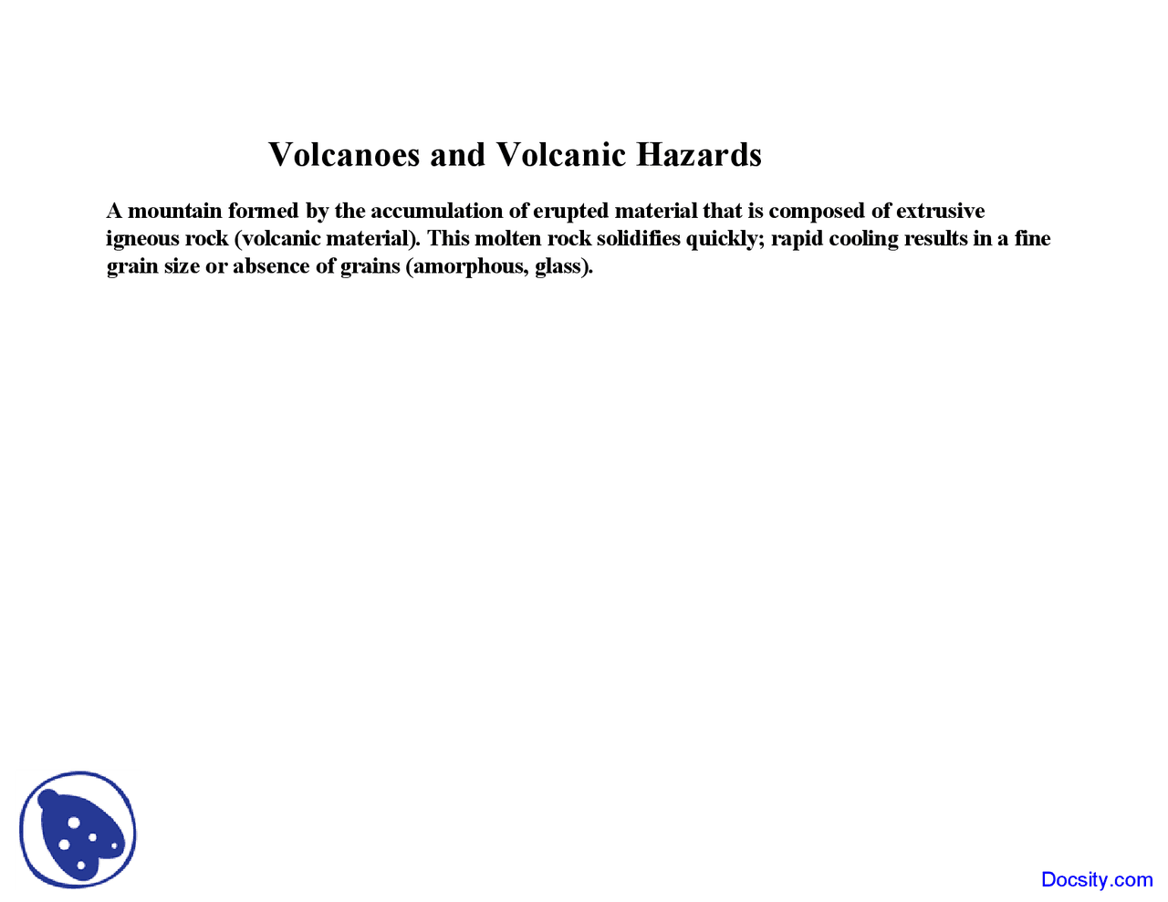 Volcanoes Engineering Geology Lecture Slides Docsity