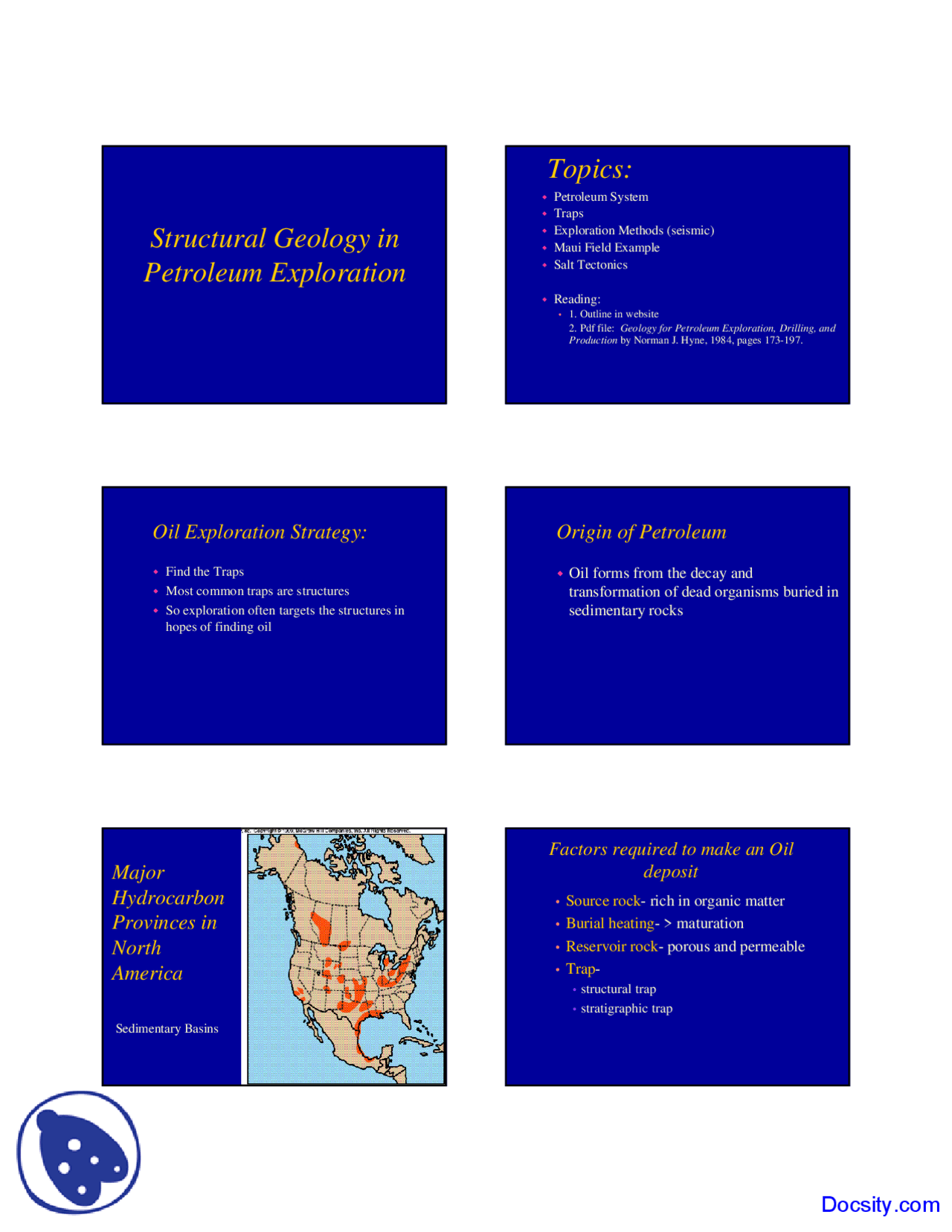Petroleum Exploration - Structural Geology - Lecture Slides | Slides Geology | Docsity