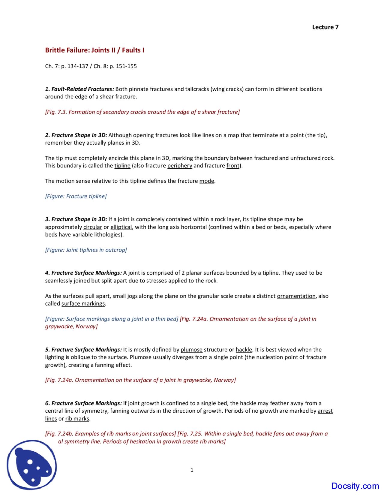 Shear Structural Geology Lecture Notes Docsity