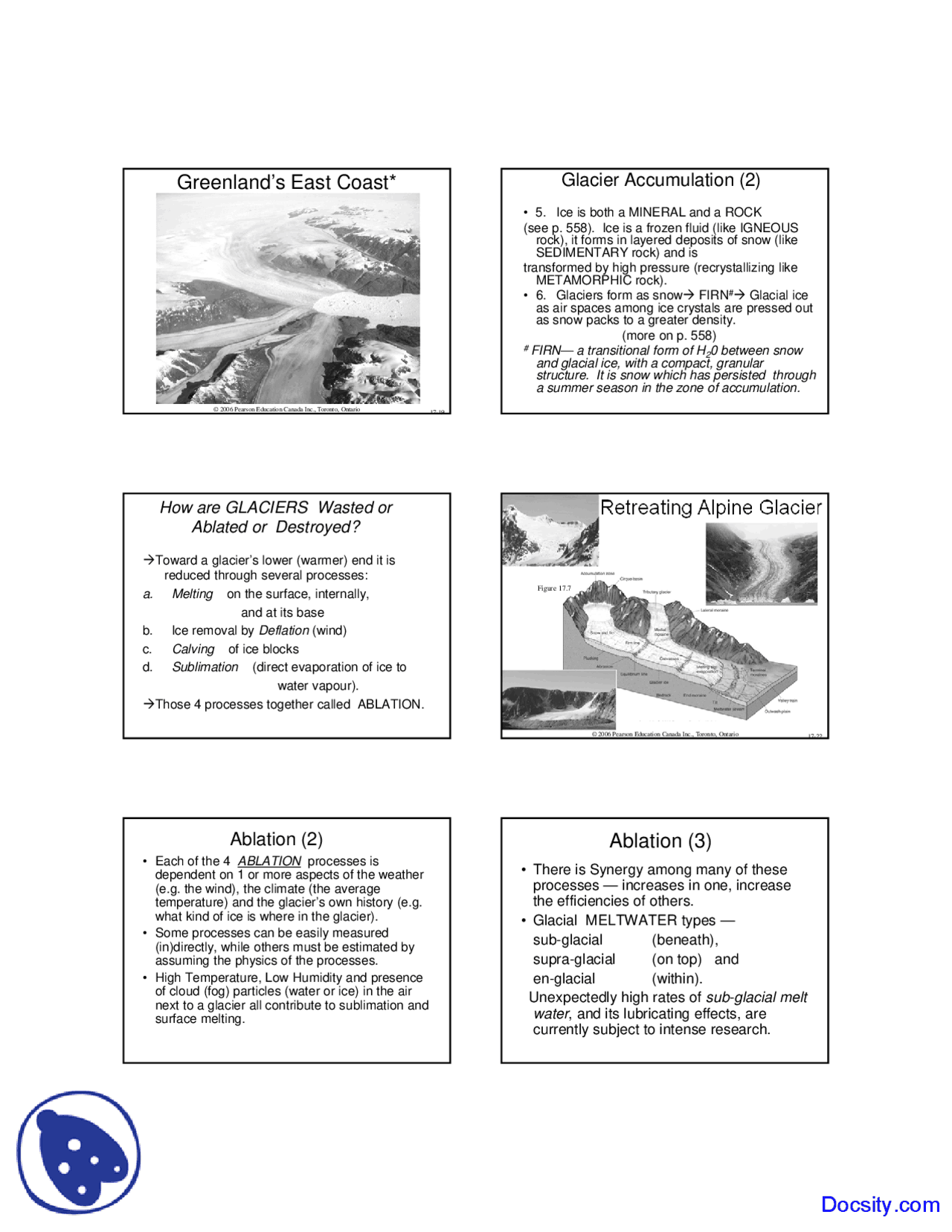 Glacier Accumulation Geography Lecture Slides Slides Geology