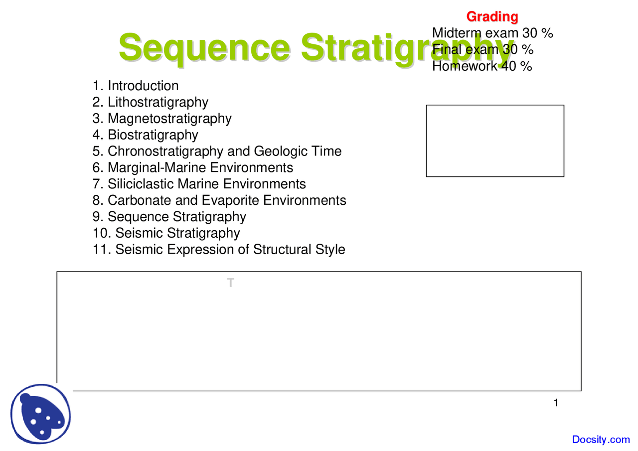 Sequence Stratigraphy Stratigraphy Lecture Slides Docsity