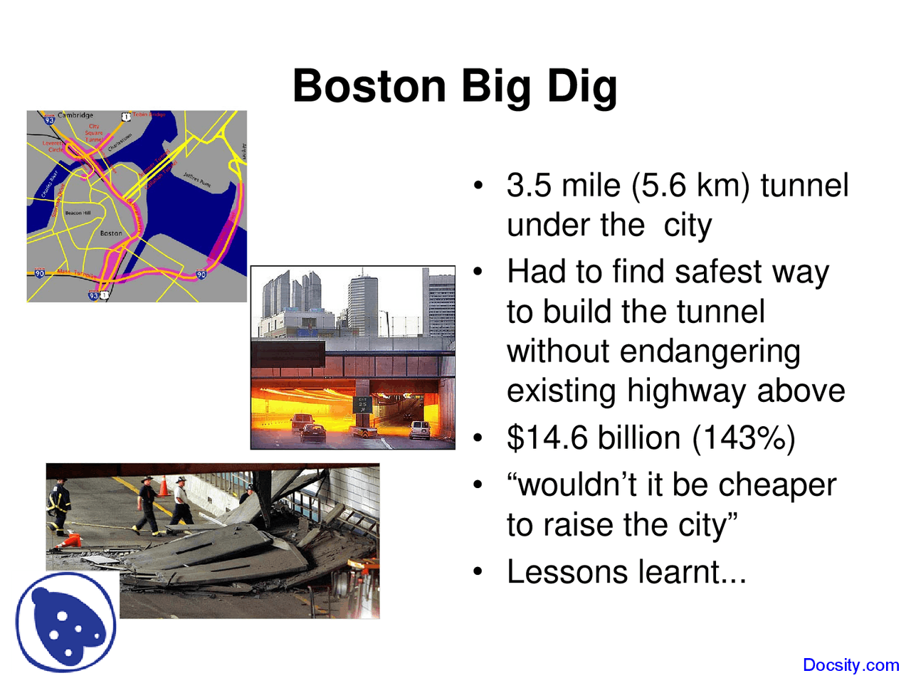 Boston Big Dig - Engineering Geology - Lecture Slides - Docsity