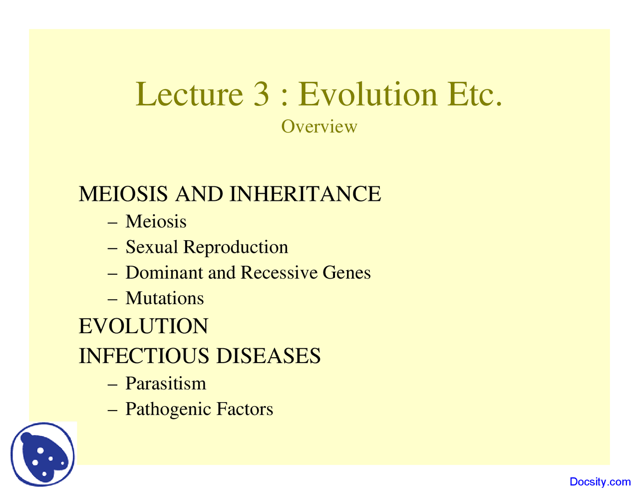 Evolution Geography Lecture Slides Docsity