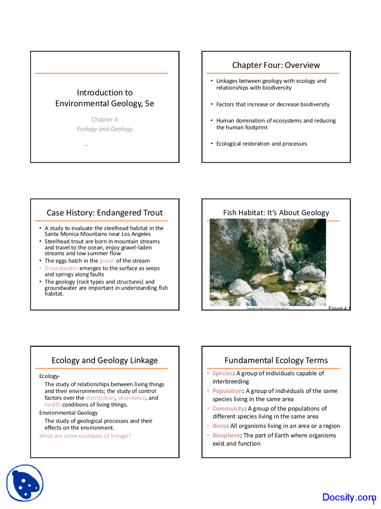 Linkages Environmental Geology Lecture Slides Docsity