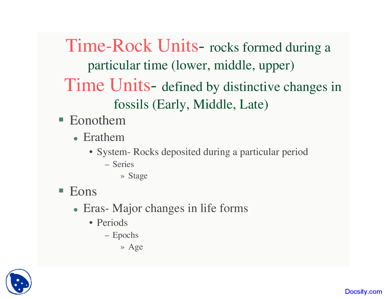 Time Rock Units Environmental Geology Lecture Slides Docsity