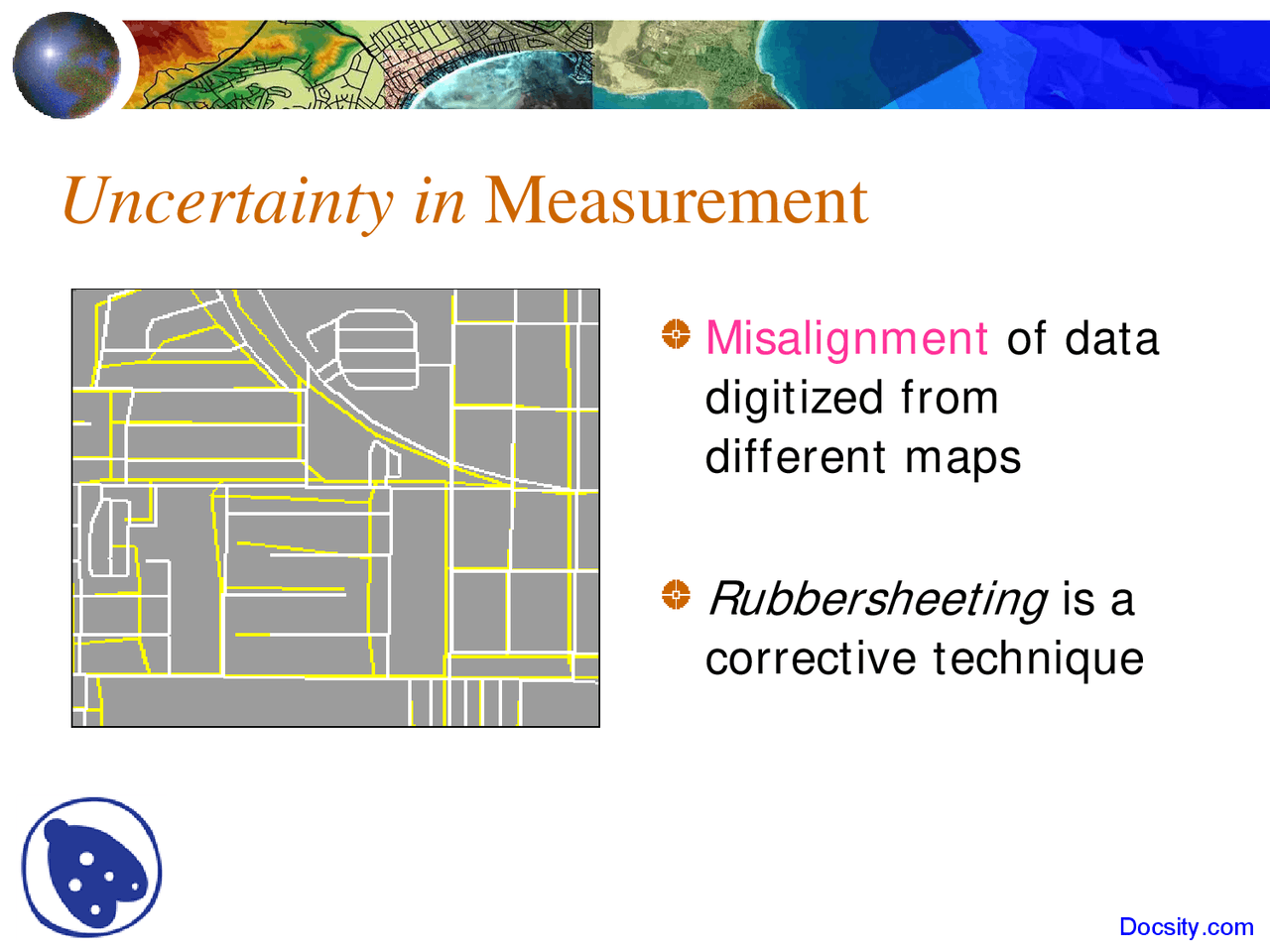 Uncertainty in Measurement - GIS and Mapping - Lecture Slides - Docsity