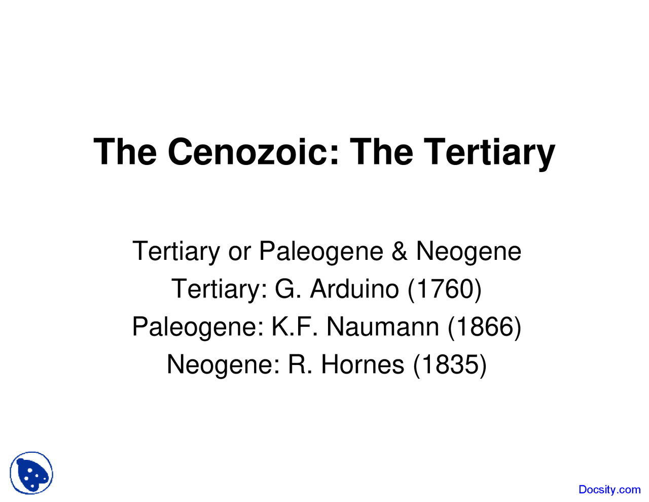 Cenozoic - Environmental Geology - Lecture Slides - Docsity