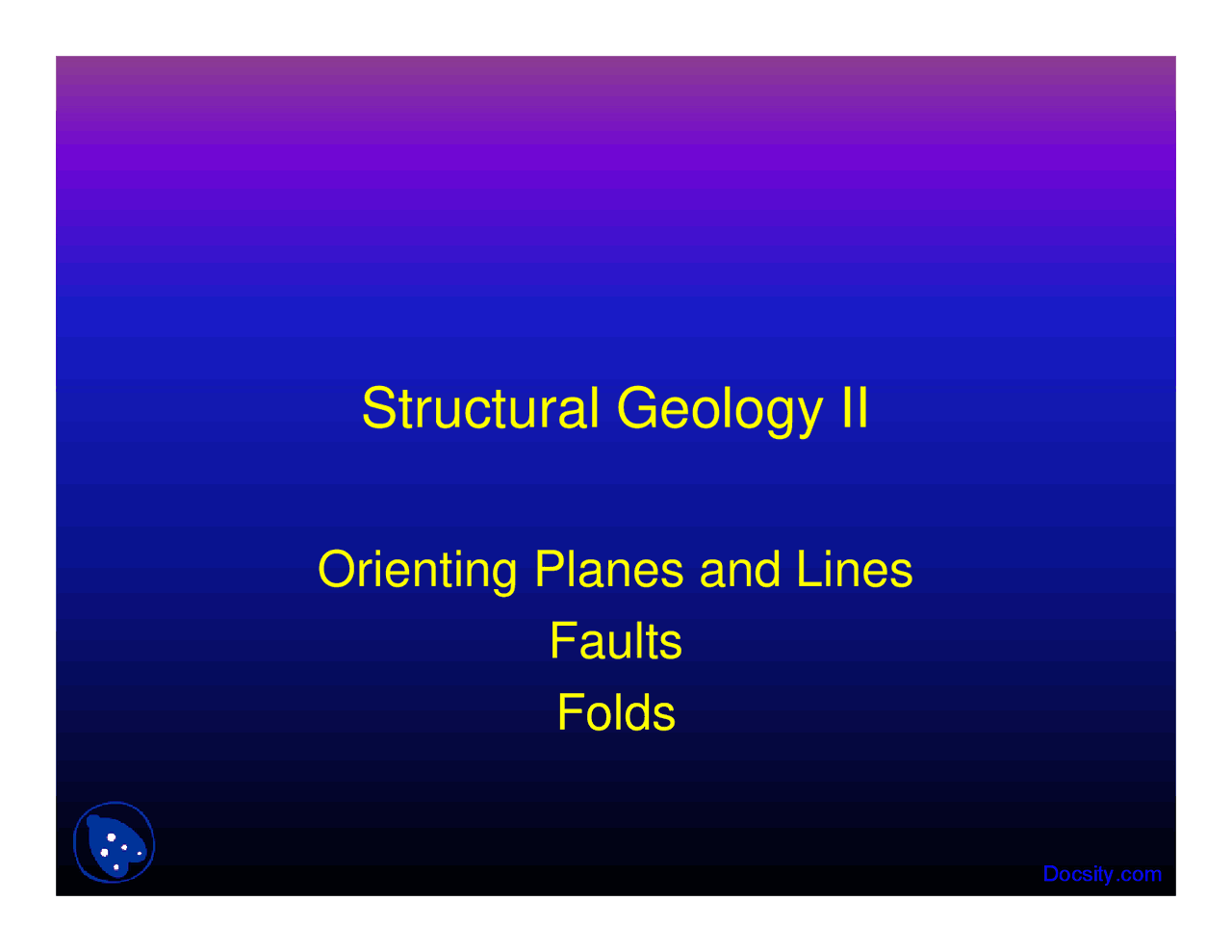 Orienting Planes - Environmental Geology - Lecture Slides - Docsity