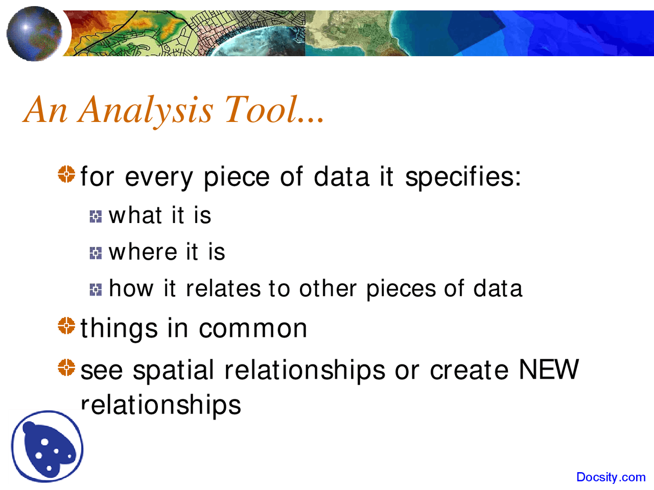 An Analysis Tool Gis And Mapping Lecture Slides Docsity
