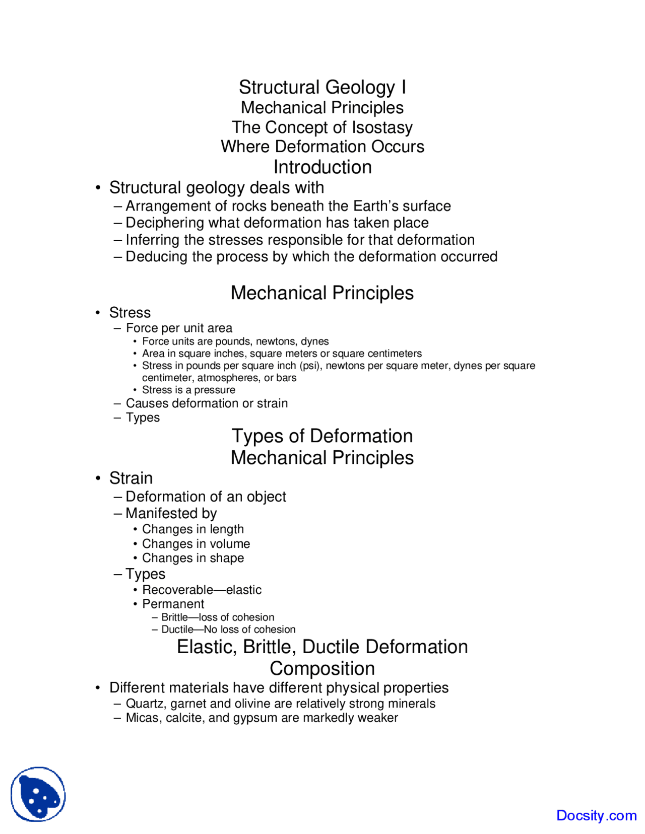 Structural Geology - Environmental Geology - Lecture Notes | Study ...