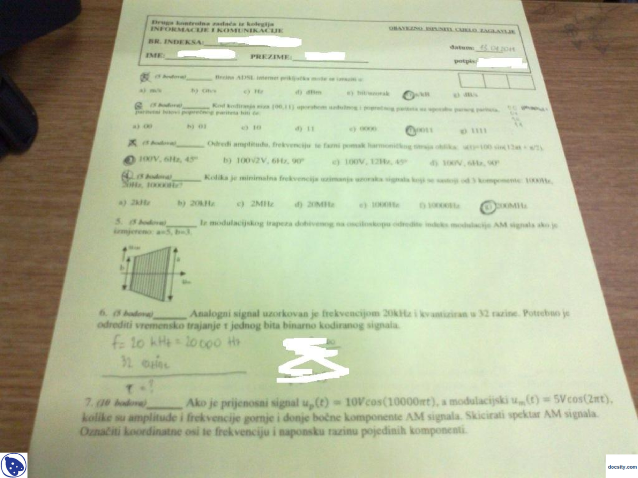 Test Ispit Informacije I Komunikacije Saobracajni Fakultet 1 Ispiti