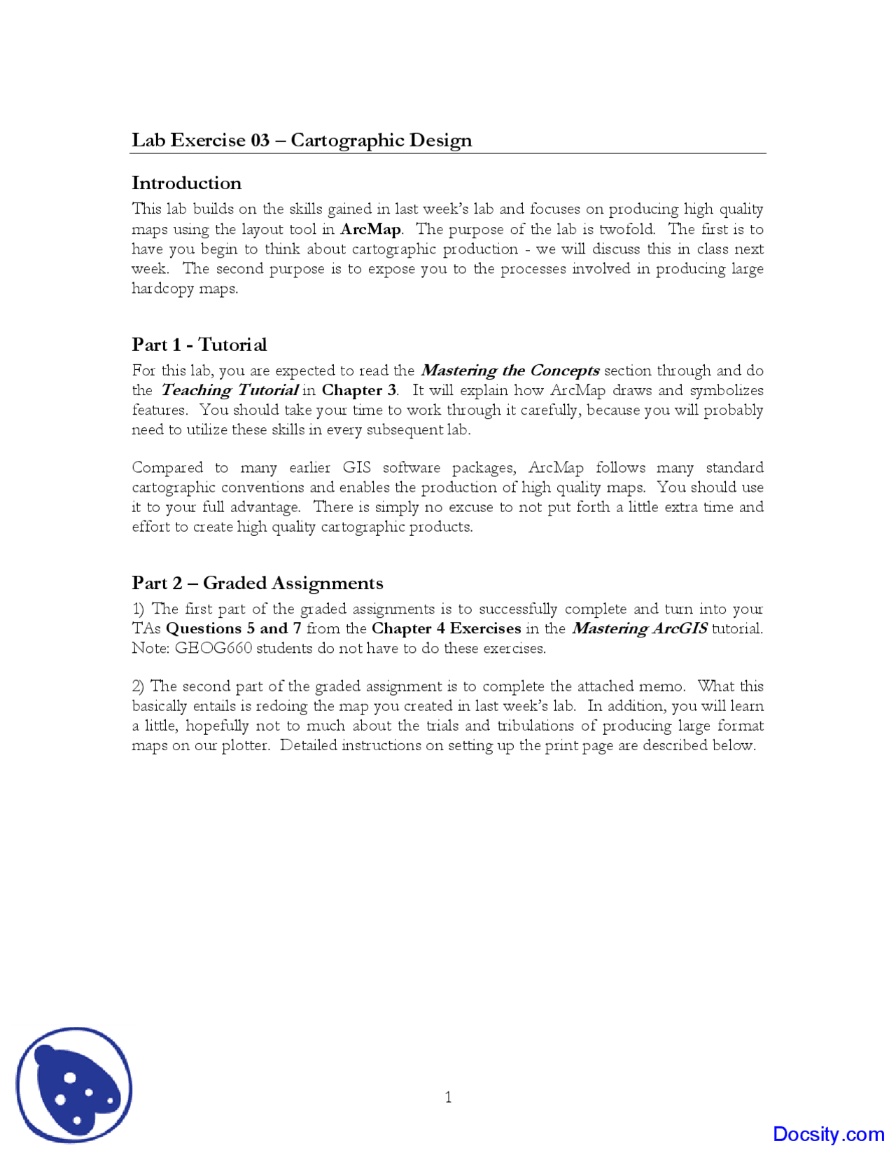 Cartographic Design Gis And Mapping Lecture Notes Docsity