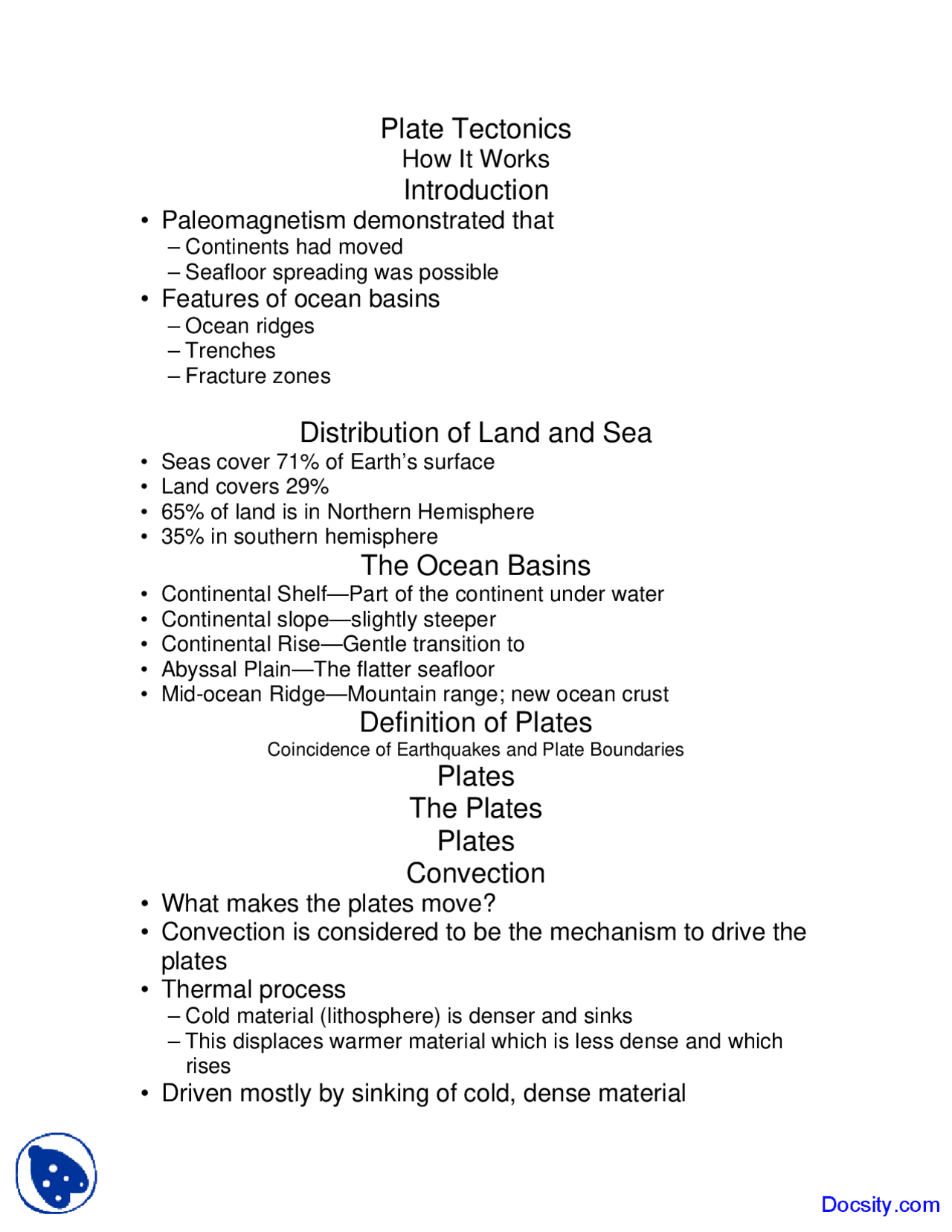 Features Environmental Geology Lecture Notes Docsity