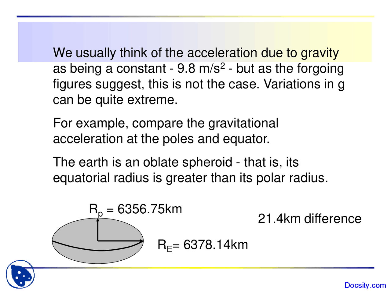 Acceleration Environment And Geology Lecture Slides Docsity