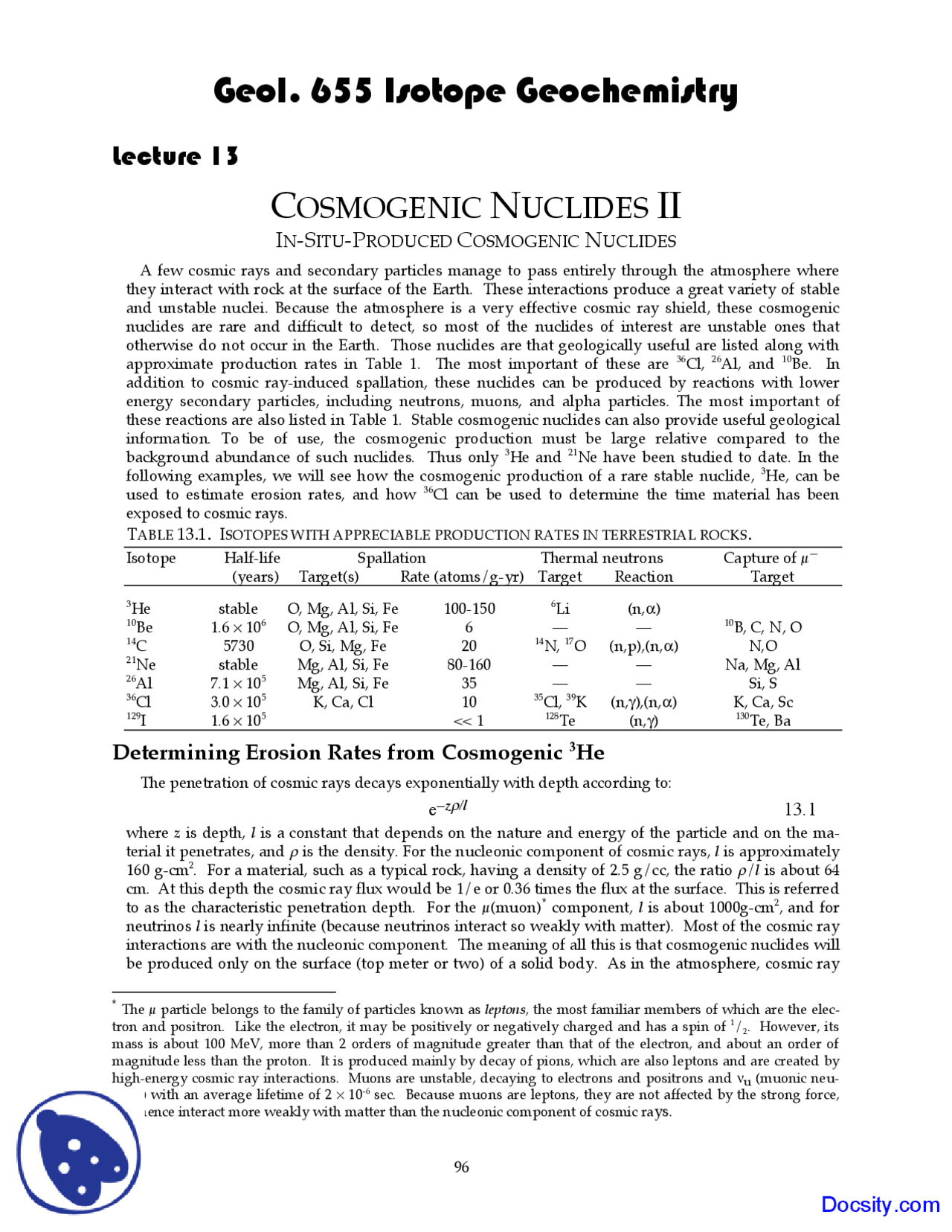 Boulders Geochemistry I Lecture Notes Docsity