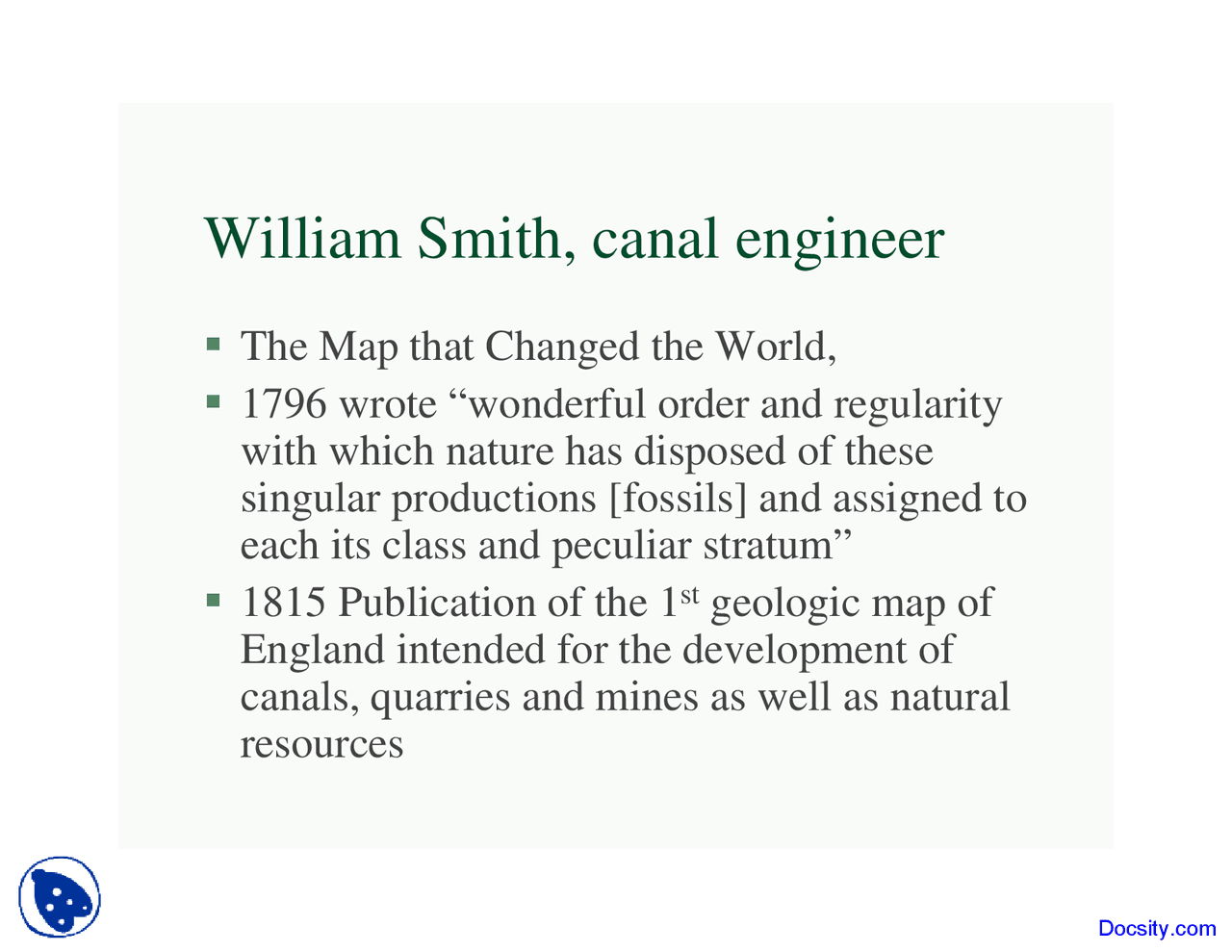 William Smith Environmental Geology Lecture Slides Docsity