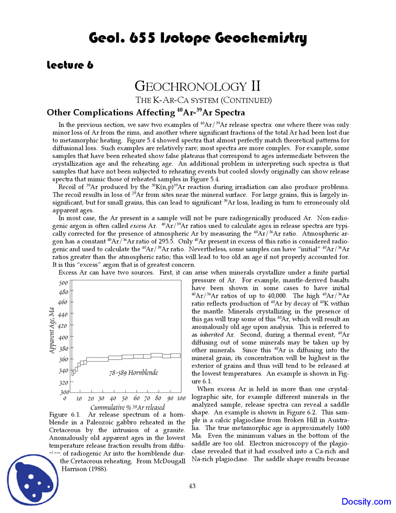 Seawater Curve Geochemistry I Lecture Notes Docsity