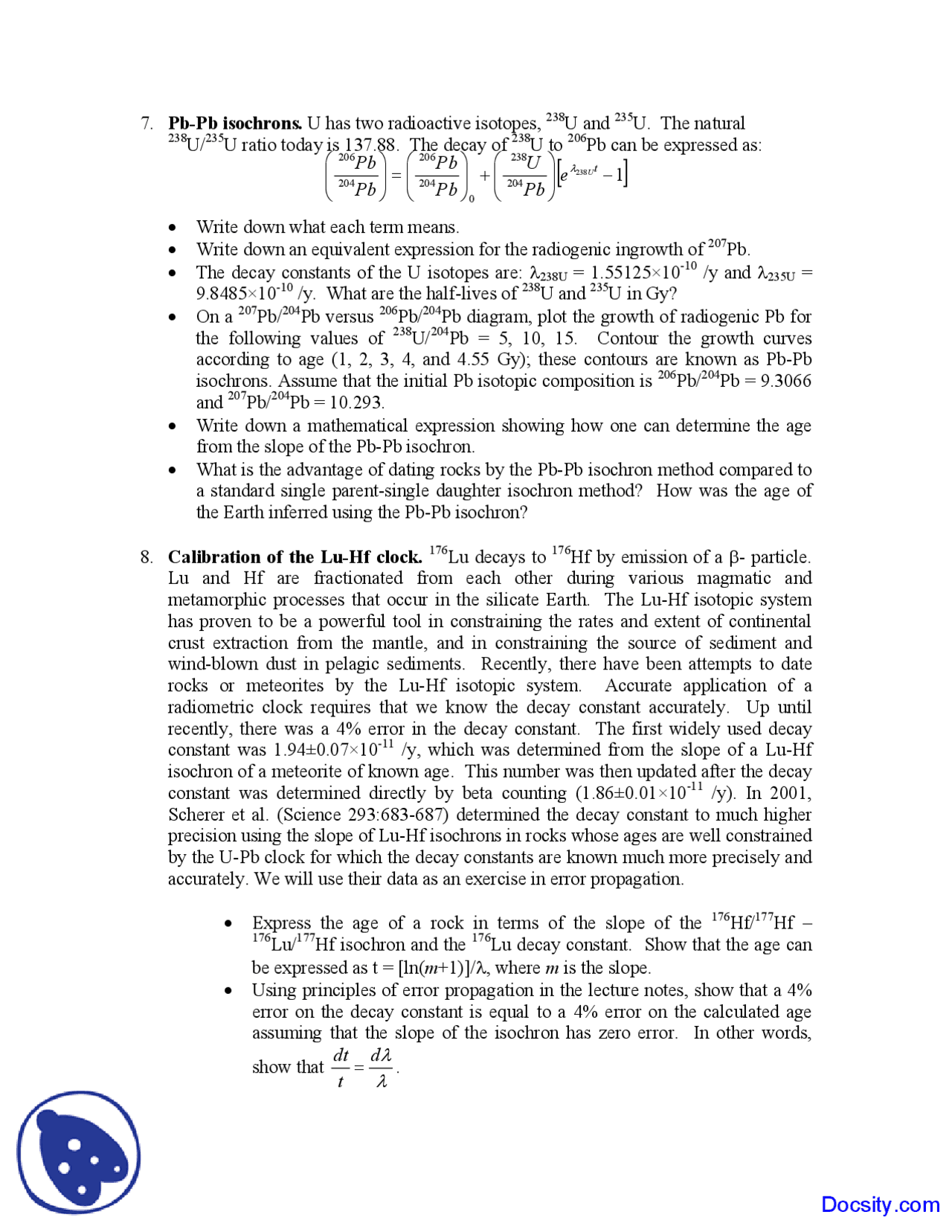 Calibration Geochemistry I Lecture Notes Docsity