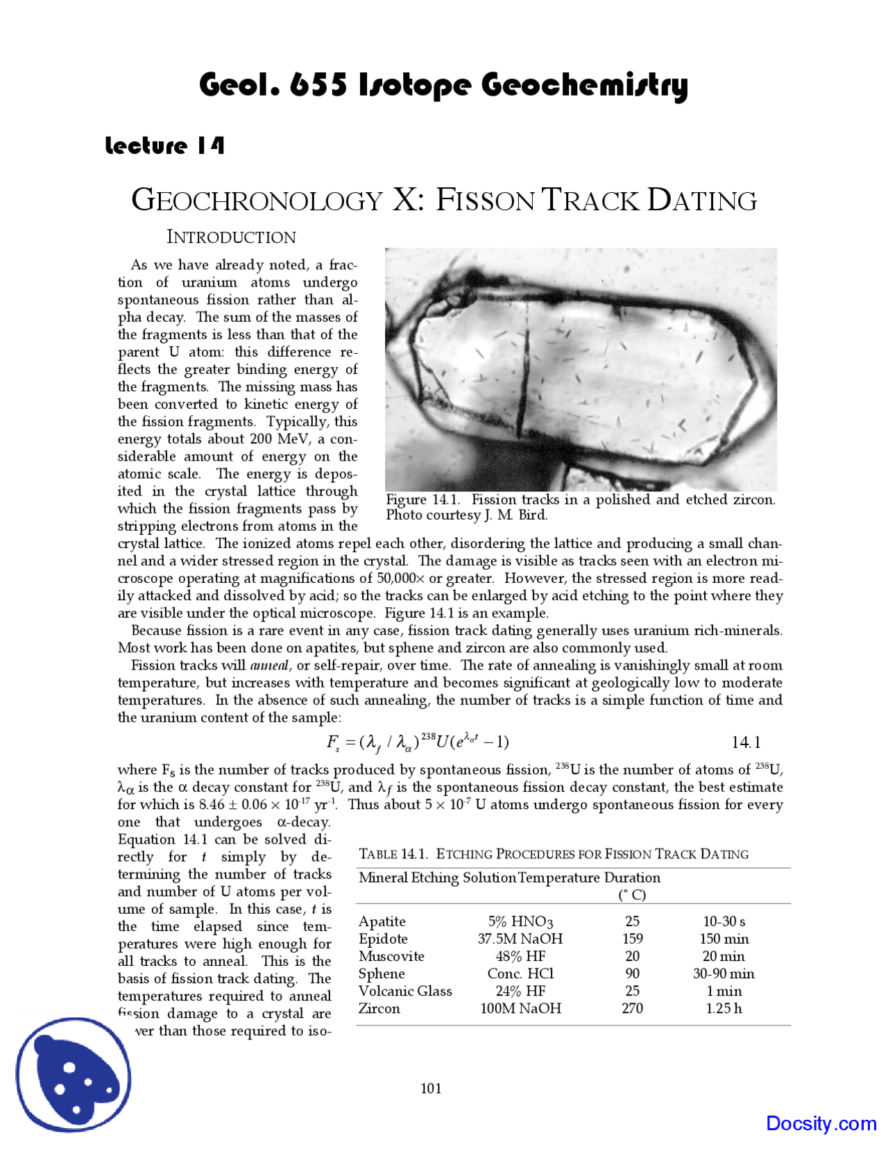 Thermodynamic Temperature Geochemistry I Lecture Notes Docsity