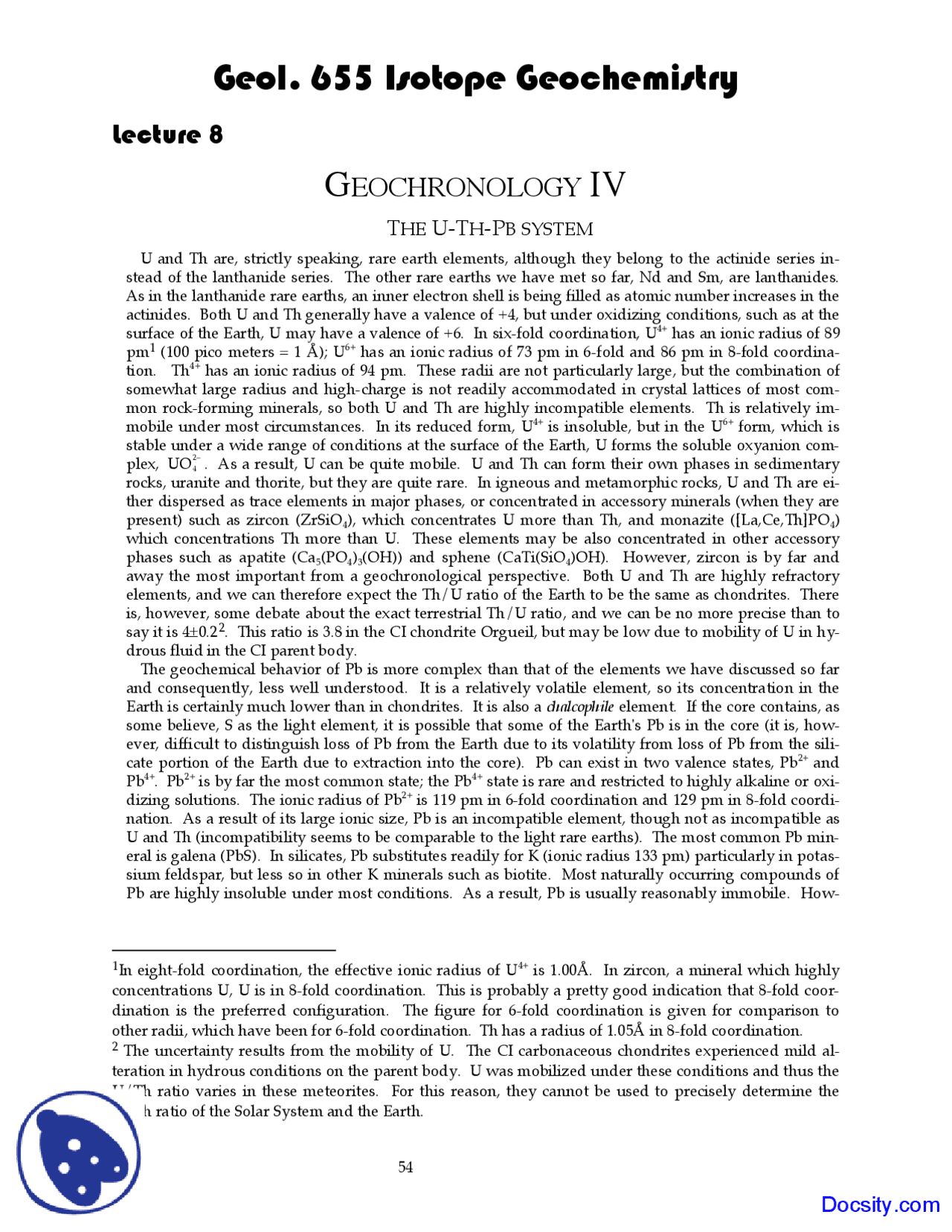 Earth Elements - Geochemistry I - Lecture Notes | Study notes ...