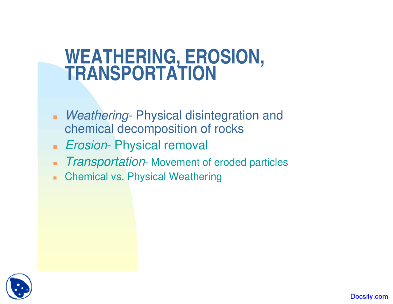 Weathering Environmental Geology Lecture Slides Docsity